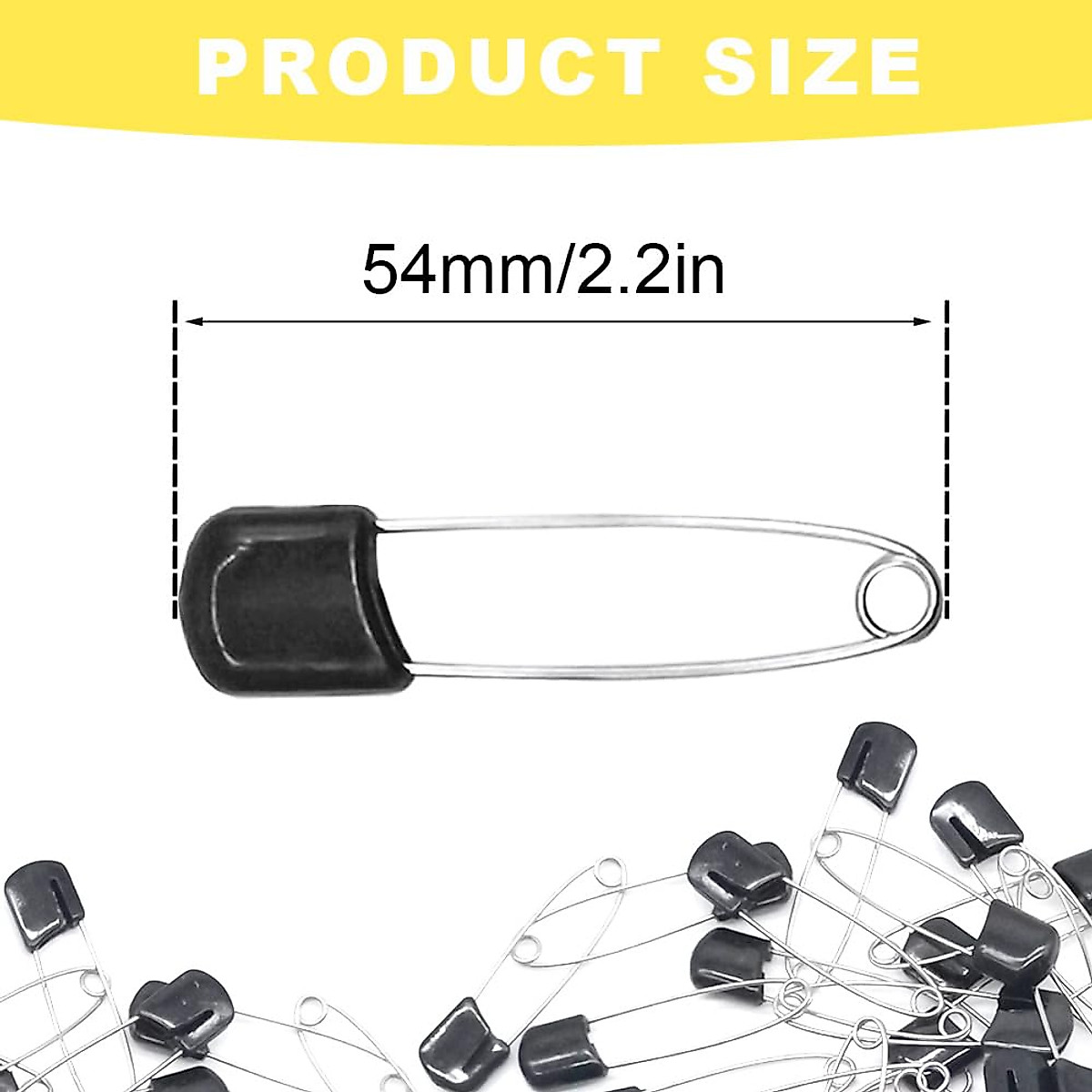 YOSAWA 50Pcs 2.2" Plastic Head Safety Nappy Pins