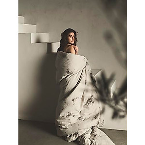 Calvin Klein - King Duvet Cover Set, Soft Cotton Bedding, Floral Home Decor (Aquarelle Floral Grey, King)