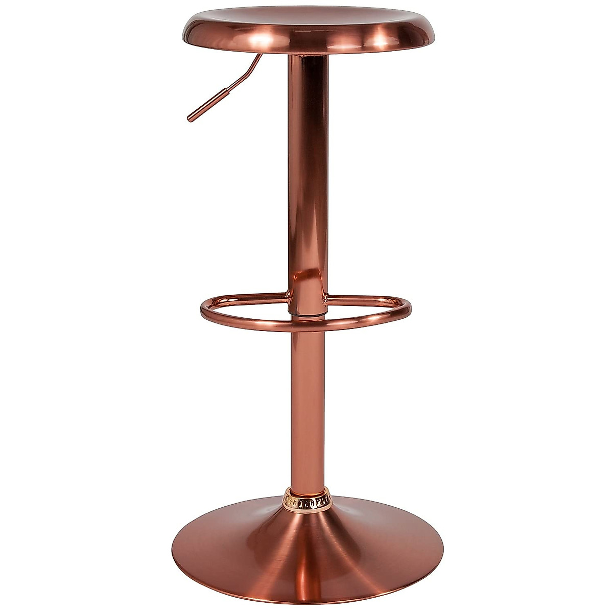 Flash Furniture Madrid Series Adjustable Height Retro Barstool in Rose Gold Finish