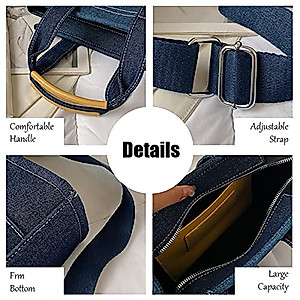 Canvas Tote Bag With Zipper,Canvas Tote Purse Can Shoulder-Crossbody Handbag Gifts for Women