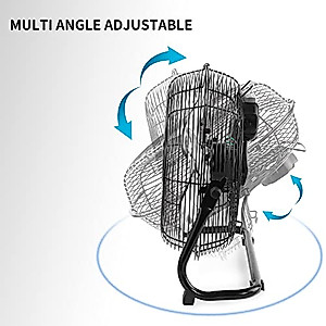 BREEZE LIVING 12 Inch 3-Speed High Velocity Heavy Duty Metal Industrial Floor Fans Oscillating Quiet for Home, Commercial, Residential, and Greenhouse Use, Outdoor/Indoor