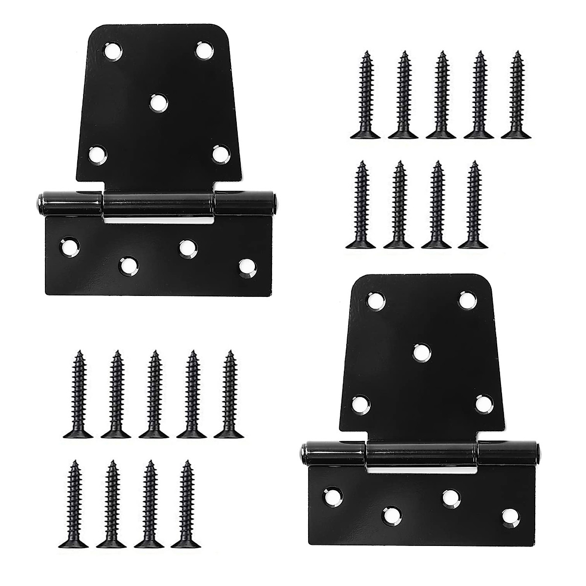 3.5 inch Heavy Duty Gate Hinges 2 Pack, Extra Thickness Black Iron Door Hinges for Shed Barn Wood Fence Gate (Screws Included)