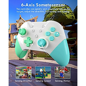 OLCLSS Switch Controller, Wireless Switch Pro Controller for Nintendo Switch/Switch Lite, Supports Gyro Axis, Turbo, NFC Amibo Function and Dual Vibration