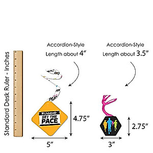 Big Dot of Happiness Set the Pace - Running - Track, Cross Country or Marathon Party Hanging Decor - Party Decoration Swirls - Set of 40