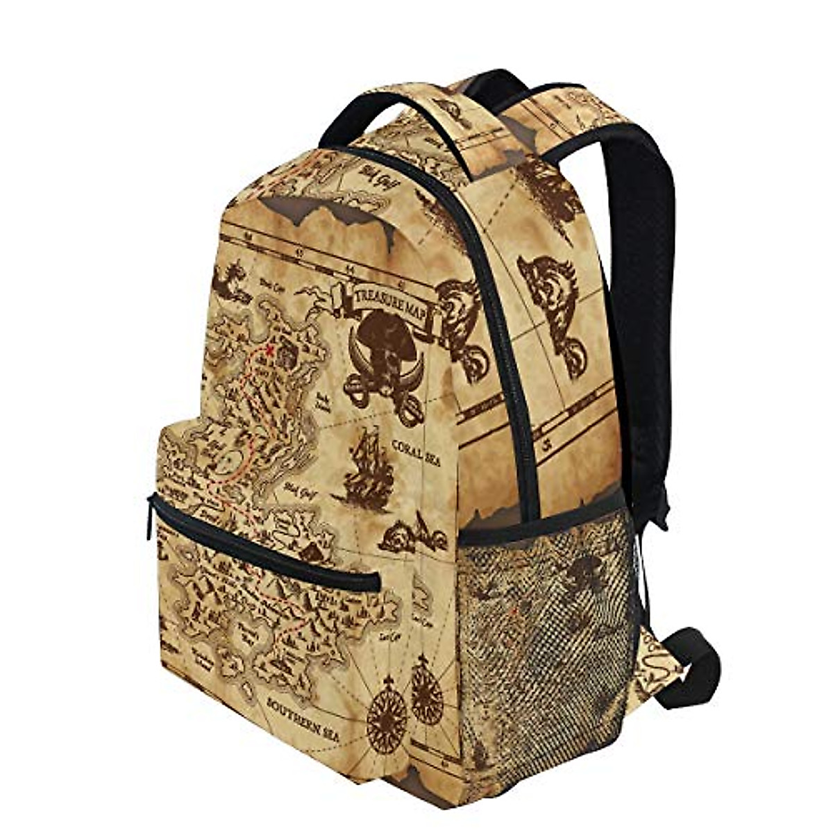 senya Pirate Treasure Map School Backpack Travel Rucksack Book Bag Laptop Backpack