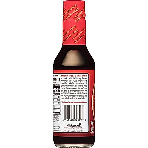 Kikkoman sweet soy sauce for rice 10 Fl Oz (Pack of 3) with Moofin Golden SS Spoon - Gluten Free Kecap Manis Sweet Soy Sauce Kikkoman