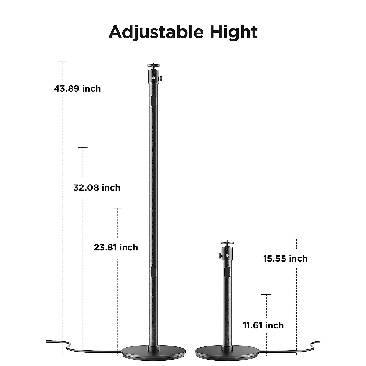 Pokitter Projector Floor Stand, Projector Tripod Black - Adjustable Height 4.1" to 40.2", 360 Degree Swivel Pivot Ball Head - Perfect for Small Camera Webcam Microphone Projector GoPro