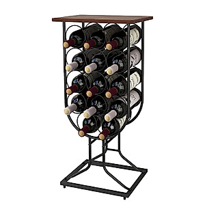 Taleco Gear Freestanding, Wine Stand Rustic Style, Holds 14 Bottles of Wine, freestanding Floor, Decorative Wine Storage Rack, Stackable Metal Wine Rack