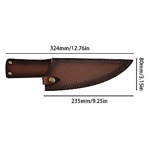 8" Straight Knife Sheath, Vertical Knife Sheaths Belt Leather Knife Sheath Holder for 8'' Kitchen Chef Knife