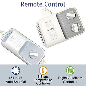 ILWOUL Heated Mattress Pad Large Washable Electric Heating Pad Mat Mattress. Auto 15 Hours Shut Off, Anti-Electrical Radiation, 100% Cotton Material, UL Listed (Double 55" x 70")