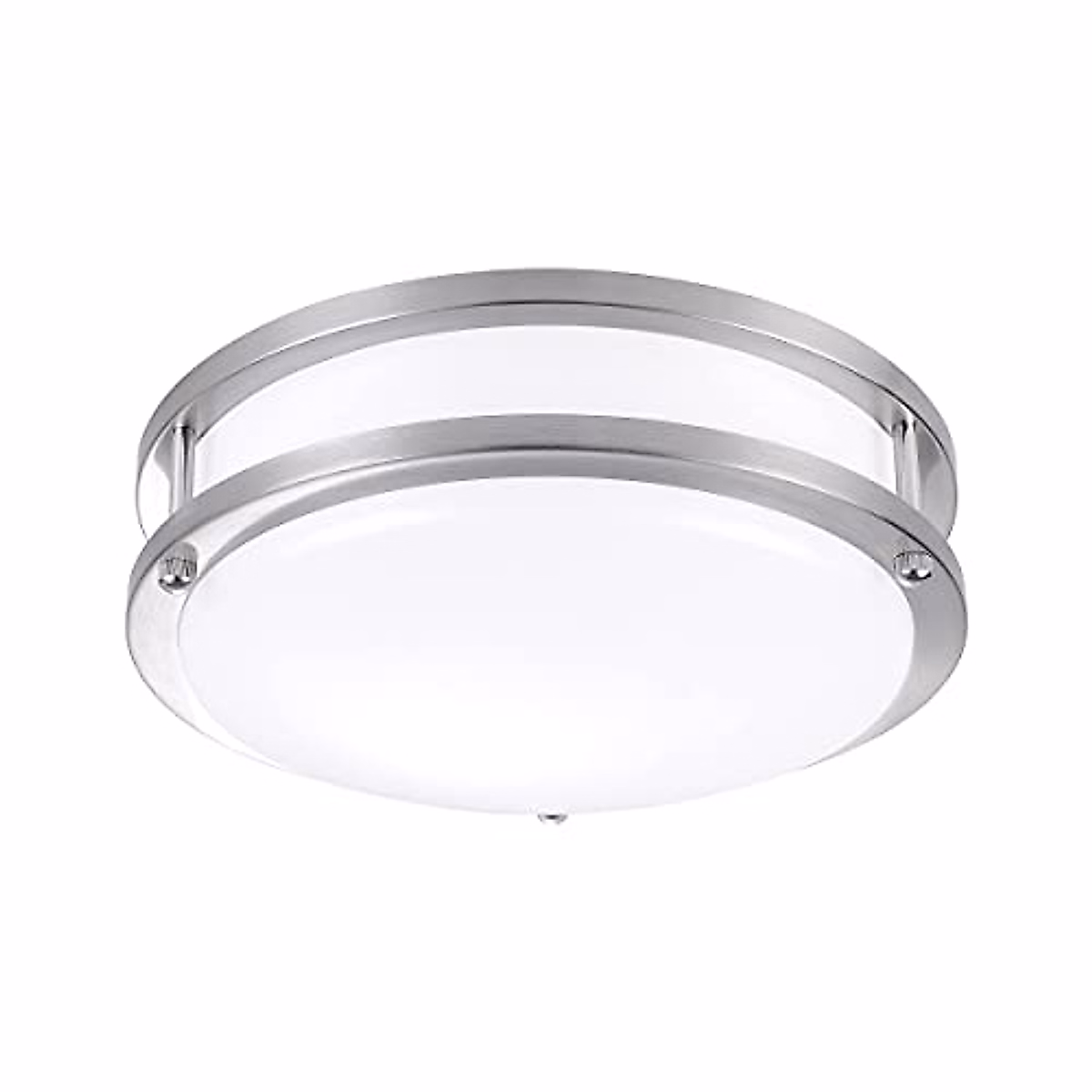 10-Inch Double Ring Dimmable LED Flush Mount Ceiling Light, 16W (95W Equivalent), 1120lm, 2700K Warm White, Brushed Nickel Finish Steel, ETL Listed, Commercial or Residential 2 Pack