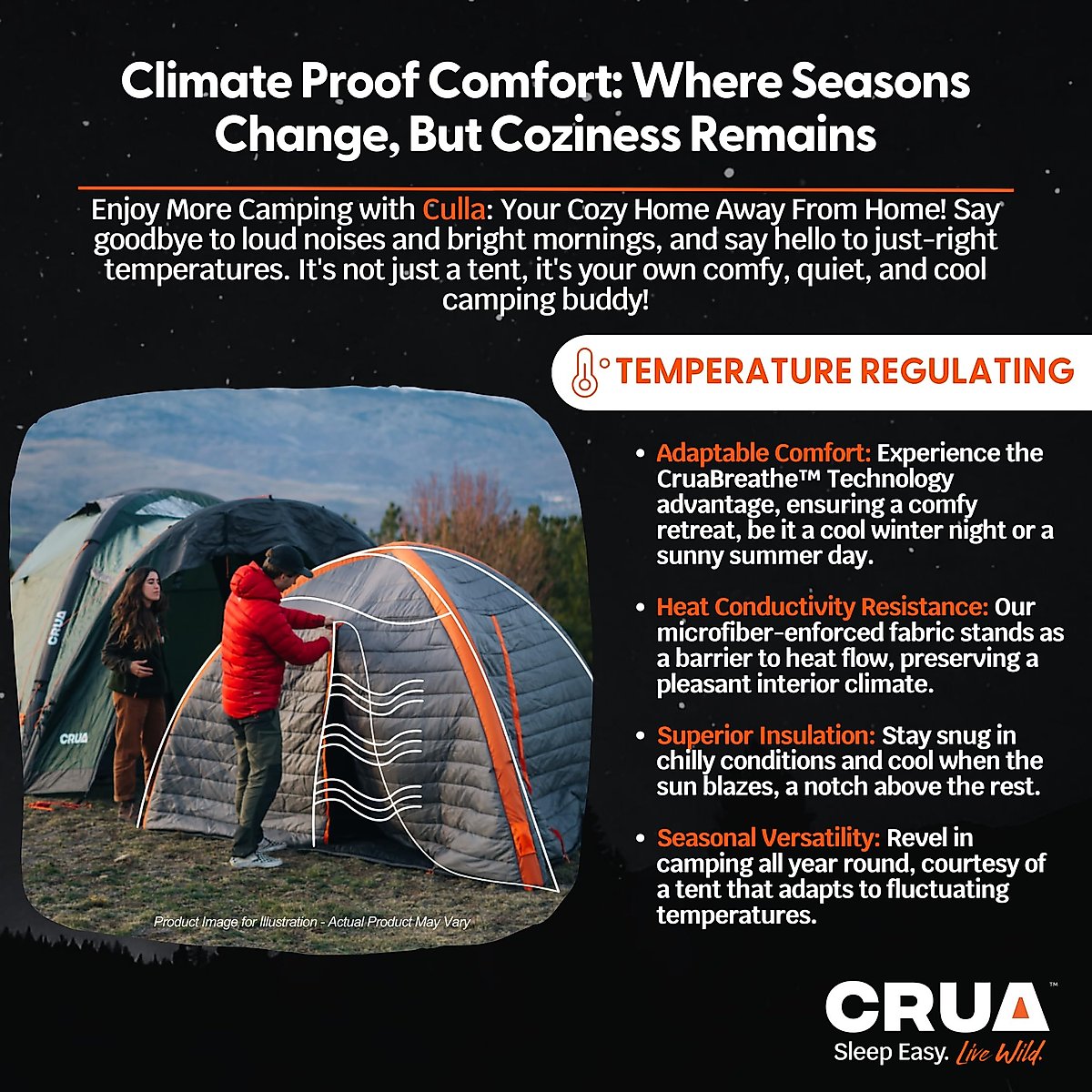 Crua Culla Maxx Temperature Regulating Inner Tent - Keeps You Warm in The Winter and Cool in The Summer - Fits in Most Tents and Camp cots