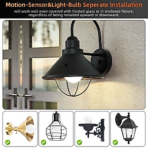 Motion Sensor Light Bulbs for Outdoor/Indoor, 10W Motion Detector LED Bulb, 120W Equivalent, A19 E26 6500K Daylight, Auto Activated Dusk to Dawn Security Lights for Basement Garage Stairs Patio
