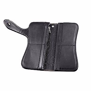 crazy hunter Skull Chain Wallet Long Leather Craft Bag With Metal Chain For Mens L69