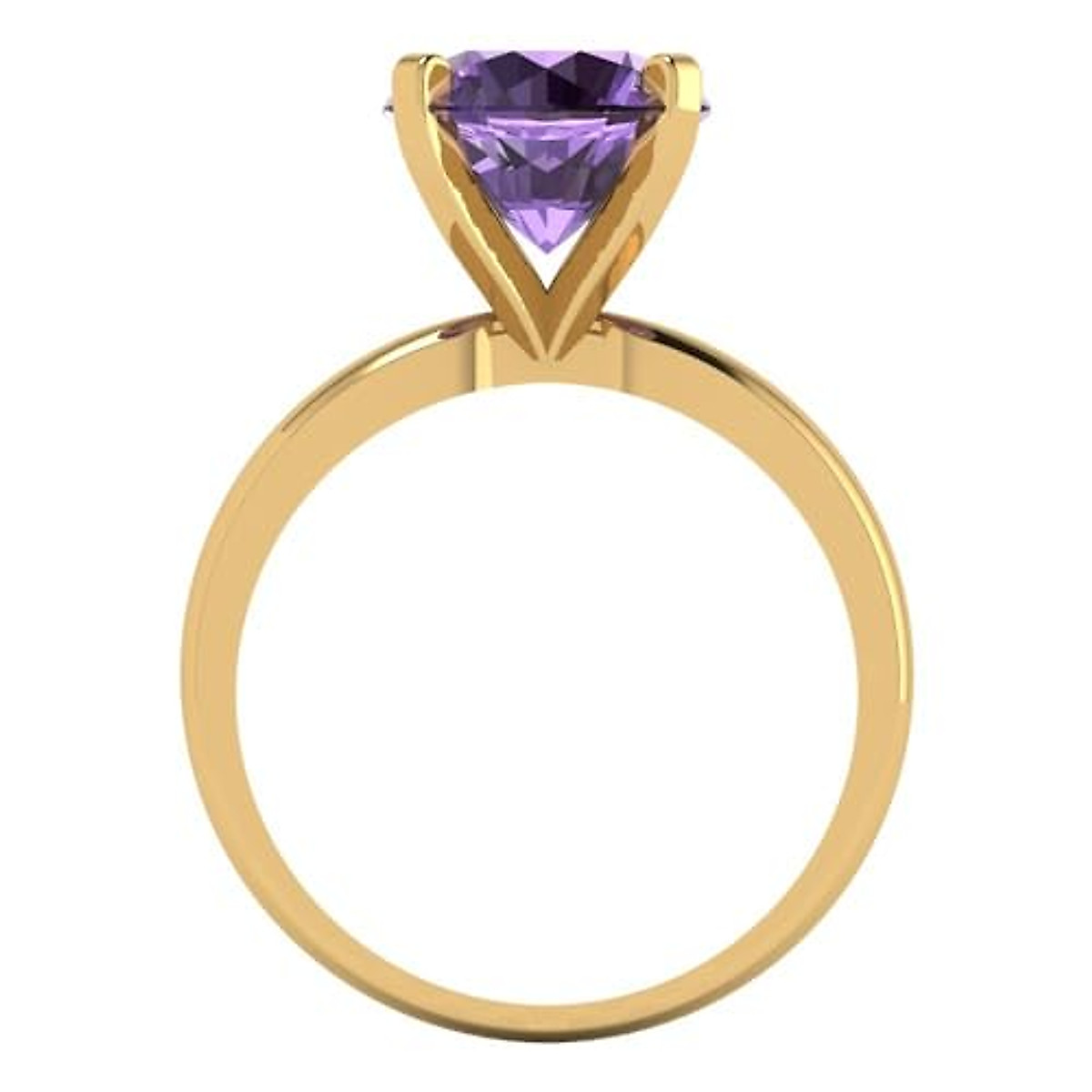 Clara Pucci 3.0 ct Round Cut Solitaire VVS1 Alexandrite Wedding Bridal Designer Anniversary Engagement Ring in 14k Yellow Gold Size 9