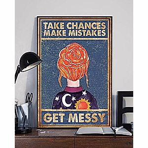 SIGNCHAT Ms Valerie Frizzle Vintage Poster The Magic School Bus Ms Valerie Frizzle Poster Take Chances Make Mistakes Get Messy Vintage Poster Ht18 Vintage Metal Sign Poster 8x12 inches