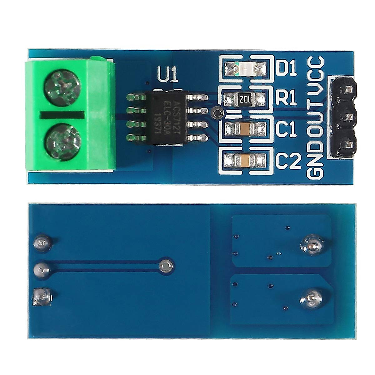 UMLIFE 5pcs ACS712 30A Range Current Sensor Module Detector ACS712ELC 5A 20A 30A Amps Amperage (5A)
