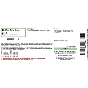 ALDON Innovating Science Clear 4.00 pH Standard Buffer Solution, 1L - The Curated Chemical Collection