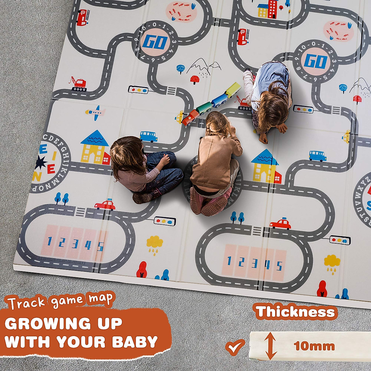Extra Large Thick Crawling Playmats, Baby Play Mat, Foam Play Mat for Baby Floor Play, Waterproof Foldable Baby Crawling Mat, Soft Thick Baby Mat, 77.5x69.6x0.39''