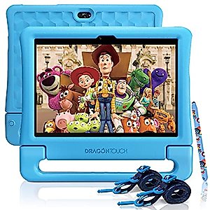 Dragon Touch KidzPad Y88X 10 Kids Tablets, 32GB, 10 inch Android Tablet, Tablet for Children, Parent Control, Preinstalled Kidoz with Shockproof Case, Straps and Stylus, 5G WiFi