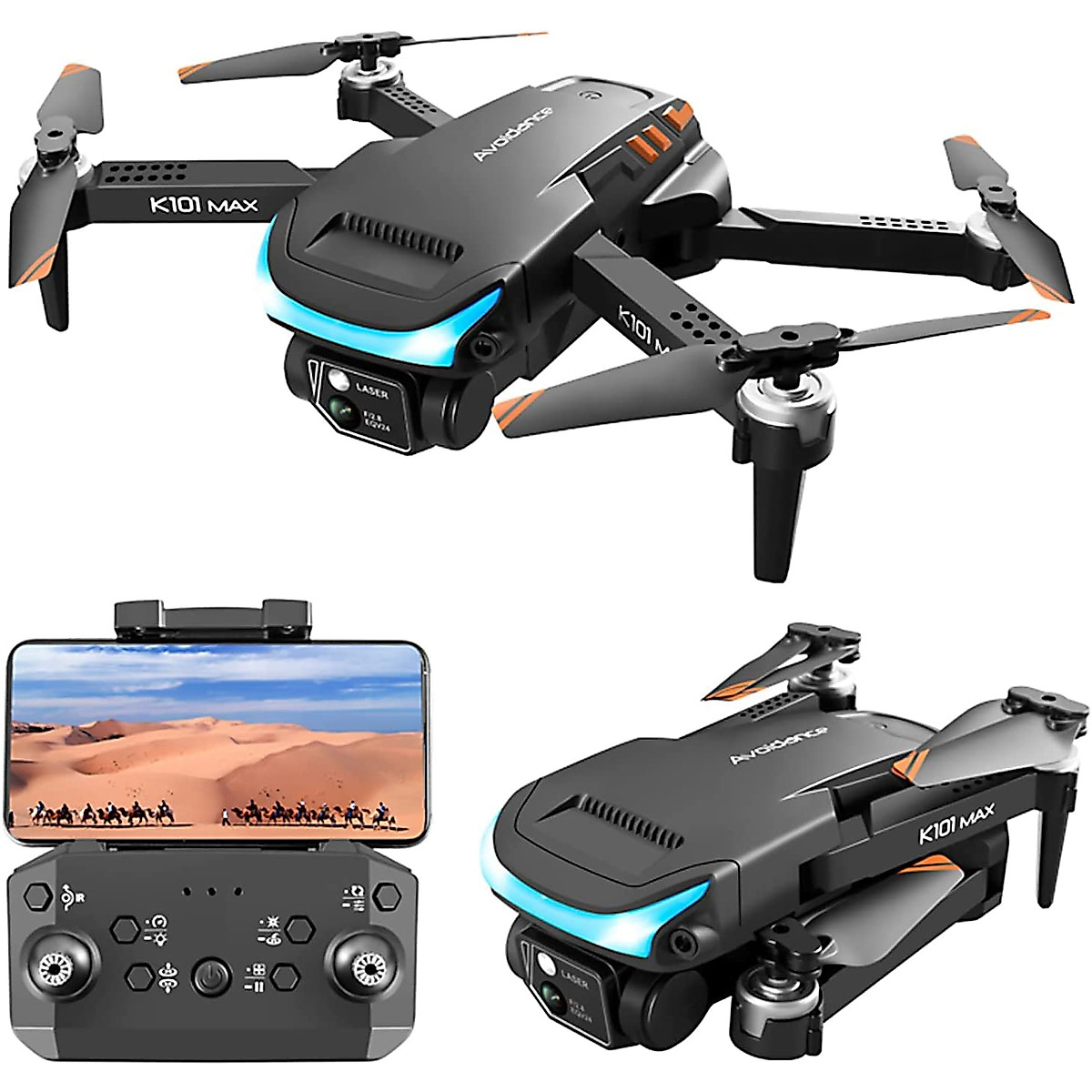 Mini Drone for Adults Beginners with 1080P HD FPV Camera, RC Quadcopter Camera Drone with Altitude Hold, One Key Landing, Obstacle Avoidance, Speed Adjustment, Headless Mode, 3D Flips, 2 Batteries