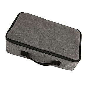 Ozgkee 13.6x7.9x4in Projector Bag, Heavy Duty Nylon Portable Projector Carrying Case with Sturdy Handle for Travel Gray