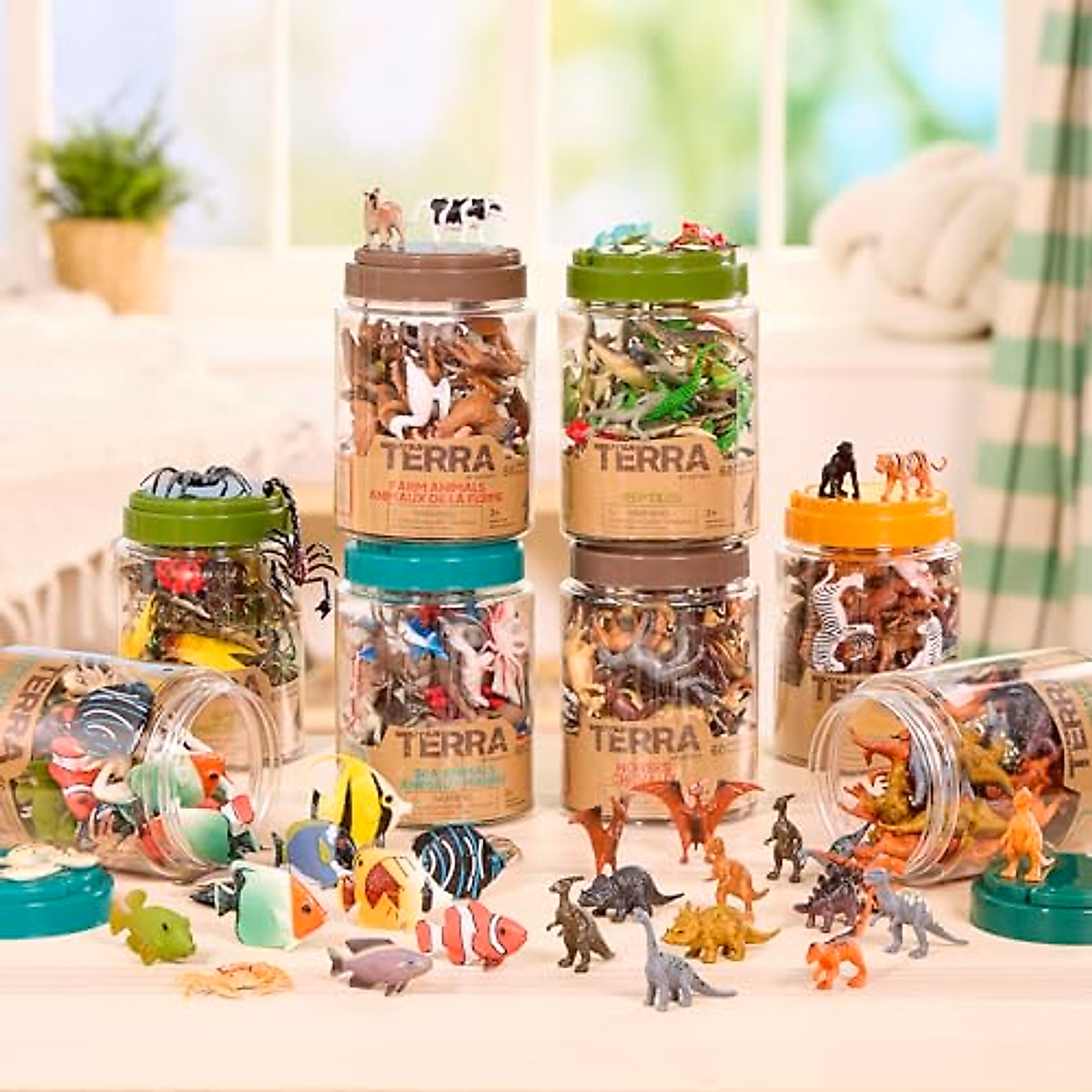 Terra by Battat – 60 Pcs Dinosaur Figures – Assorted Plastic Mini Animal Figurines For Kids 3+ – Birthday Party Supplies & Decorations