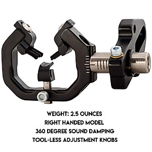 New Archery Products Quiktune 360 Full Capture Brushes Right Hand Arrow Rest for Bow Hunting, Black