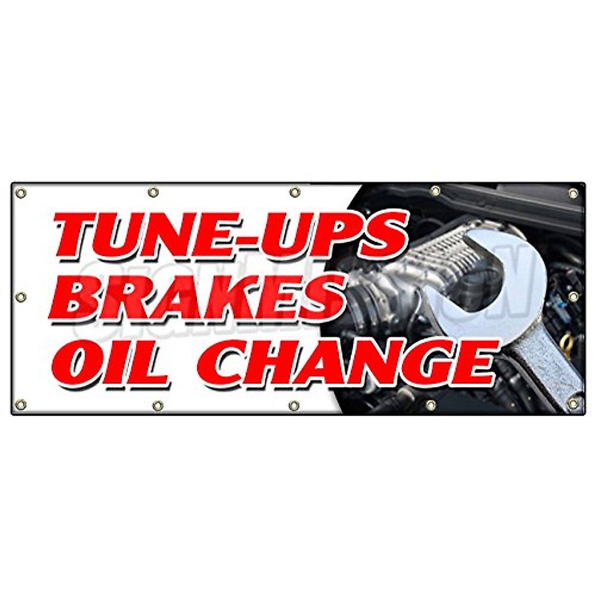 48"x120" Tune UPS Brakes Oil Change Banner Sign Cars a/c Brake Muffler tire tech