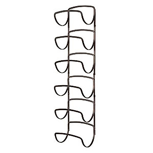 mDesign Steel Towel Holder for Bathroom Wall - Wall Mounted Organizer for Rolled Towels and Bath Robes - Six Level Wall Mount Towel Storage Rack - Bathroom Towel Organizer - Hyde Collection - Bronze