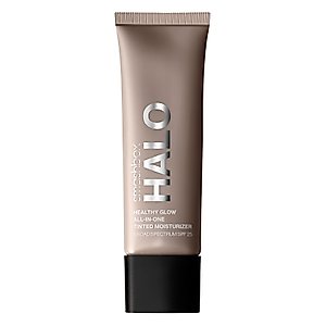 Smashbox Halo Healthy Glow All-In-One Tinted Moisturizer SPF 25 with Hyaluronic Acid, Light to Medium Coverage, Dewy Finish, Oil-free, Sweat and Humidity Resistant, 1.4 fl. oz., Light Medium