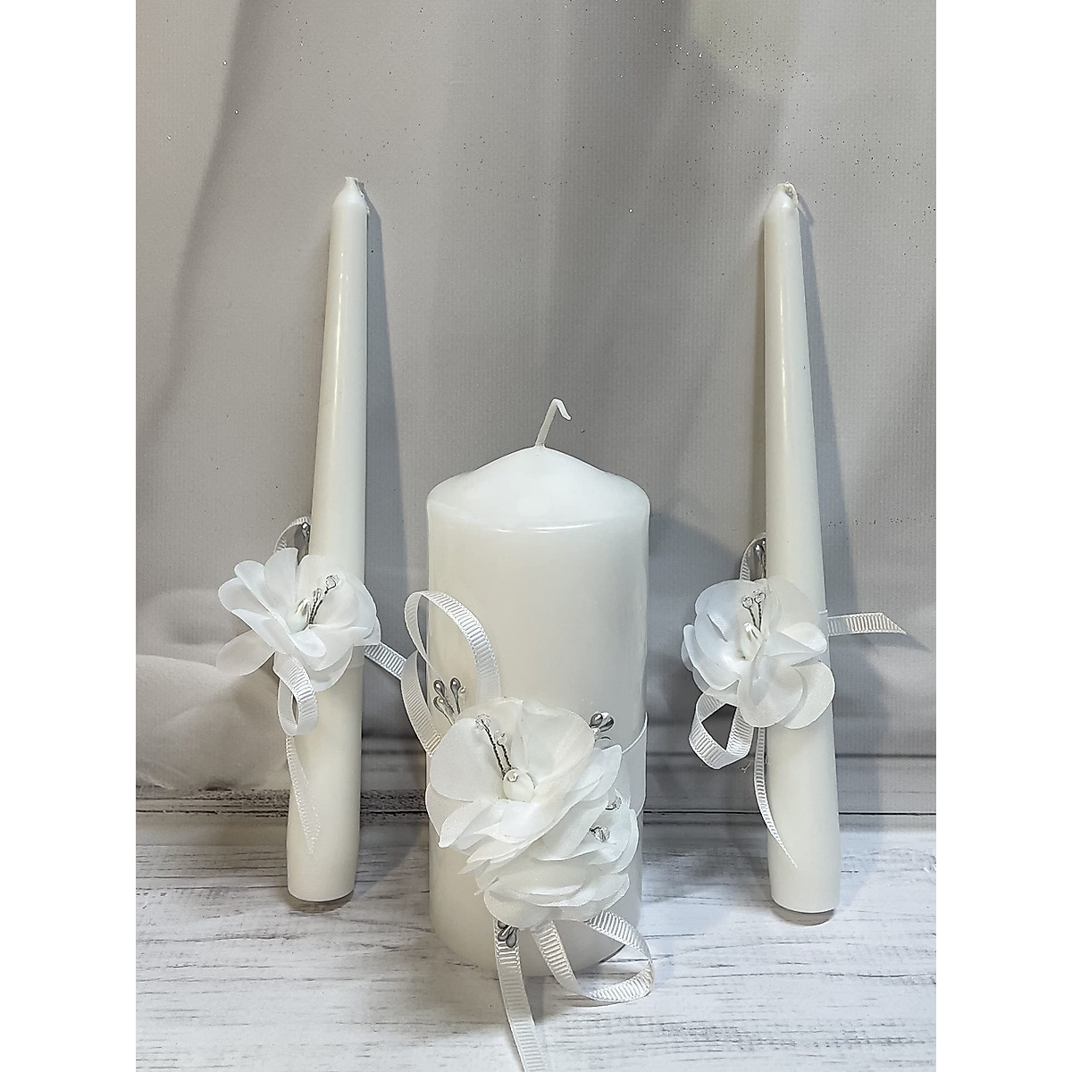 Magik Life Unity Candle Set for Wedding - Wedding Accessories for Reception and Ceremony - Candle Sets – Unity Candle 6 Inch Pillar and 2 * 10 Inch Tapers