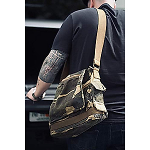 Gootium Canvas Messenger Bag - Vintage Cross Body Shoulder Satchel, Olive Brown