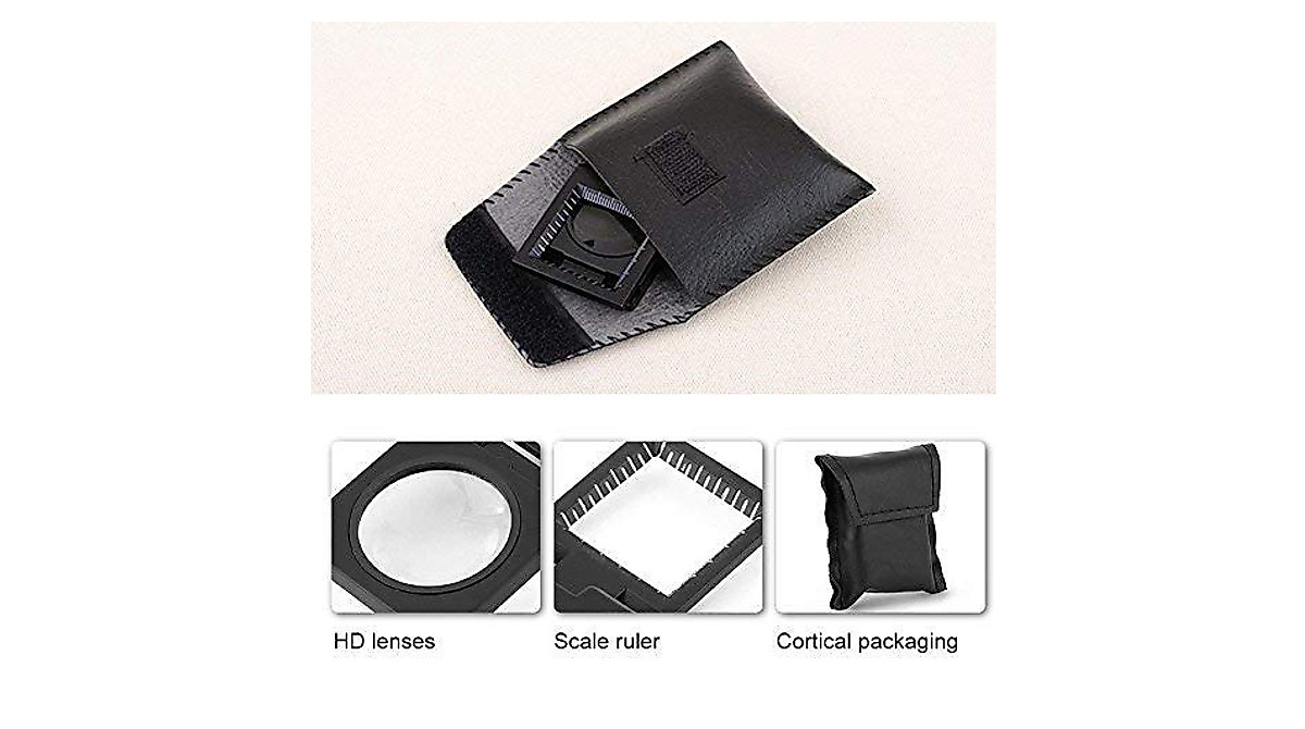 10X 28mm Mini Folding Magnifier with Scale - Pack of 3