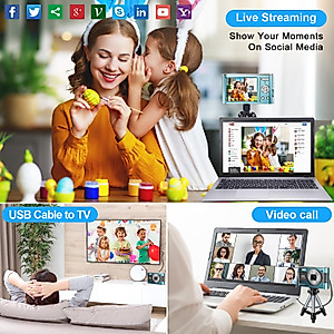 4K Digital Camera,Kids Camera with 64GB SD Card,Autofocus 64MP Point and Shoot Digital Cameras with 18X Digital Zoom,Two Batteries,Compact Small Camera for Kids Boys Girls