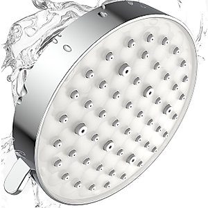 PWERAN Shower Head High Pressure Rain Fixed Showerhead 3 Settings with 3D Panel Luxury Design, 5 Inch High Flow Bathroom Rain Shower head with Adjustable Brass Ball Joint