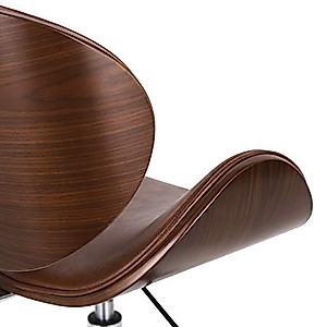 Christopher Knight Home Dawson ARMLESS Office Chair, Cognac Brown + Chrome + Walnut