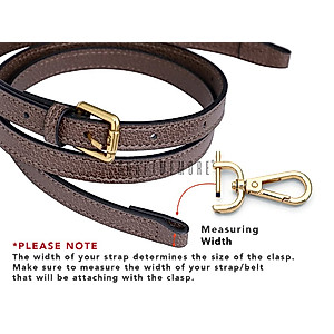 CRAFTMEMORE 2pcs Detachable Snap Hook Swivel Clasp w/Screw Bar VT493 Bag Strap Hardware Replacement (1 Inch, Brushed Brass)