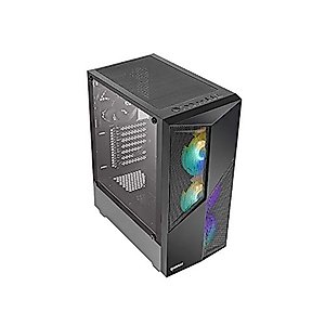 Raidmax ATX Desktop Computer Gaming PC Case Mid Tower PC Case with addressable RGB x3 ARGB Fans ATX PC Case USB 3.0 Tempered Glass PC Case Mesh Window Computer Case with 3 ARGB LED Black PC Case -X627