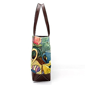 TBOUOBT Handbags for Women Fashion Tote Bags Shoulder Bag Satchel Bags, Vintage Painting Easter Tulip Egg