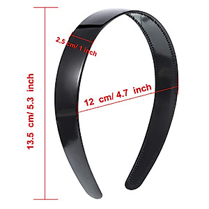 Hestya 1 Inch Black Plain Craft Plastic Headbands with Teeth Plastic DIY Hair Accessories Headbands Headwear (20 Pack)