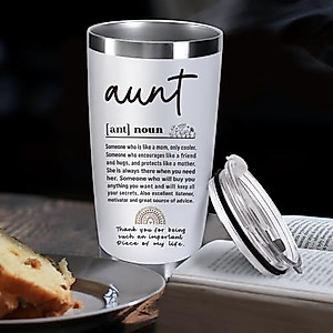 Gifts for Aunt from Niece Nephew, Best Aunt Ever Gifts, Aunt Birthday Gifts, Mothers Day Gifts for New Aunt Auntie Aunty, Aunt Announcement Gifts Aunt Definition 20oz Tumbler