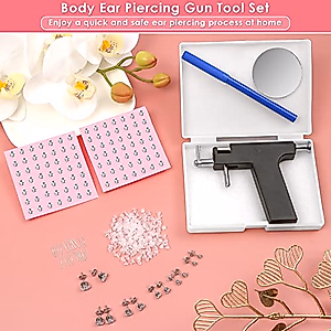 Professional Ear Piercing Gun Kit, Multi Purpose Ear Piercing Kit Nose Piercing Tools Set with 230 Pcs Stainless Steel Stud Earrings and Earrings Backs for Salon and Home Piercing