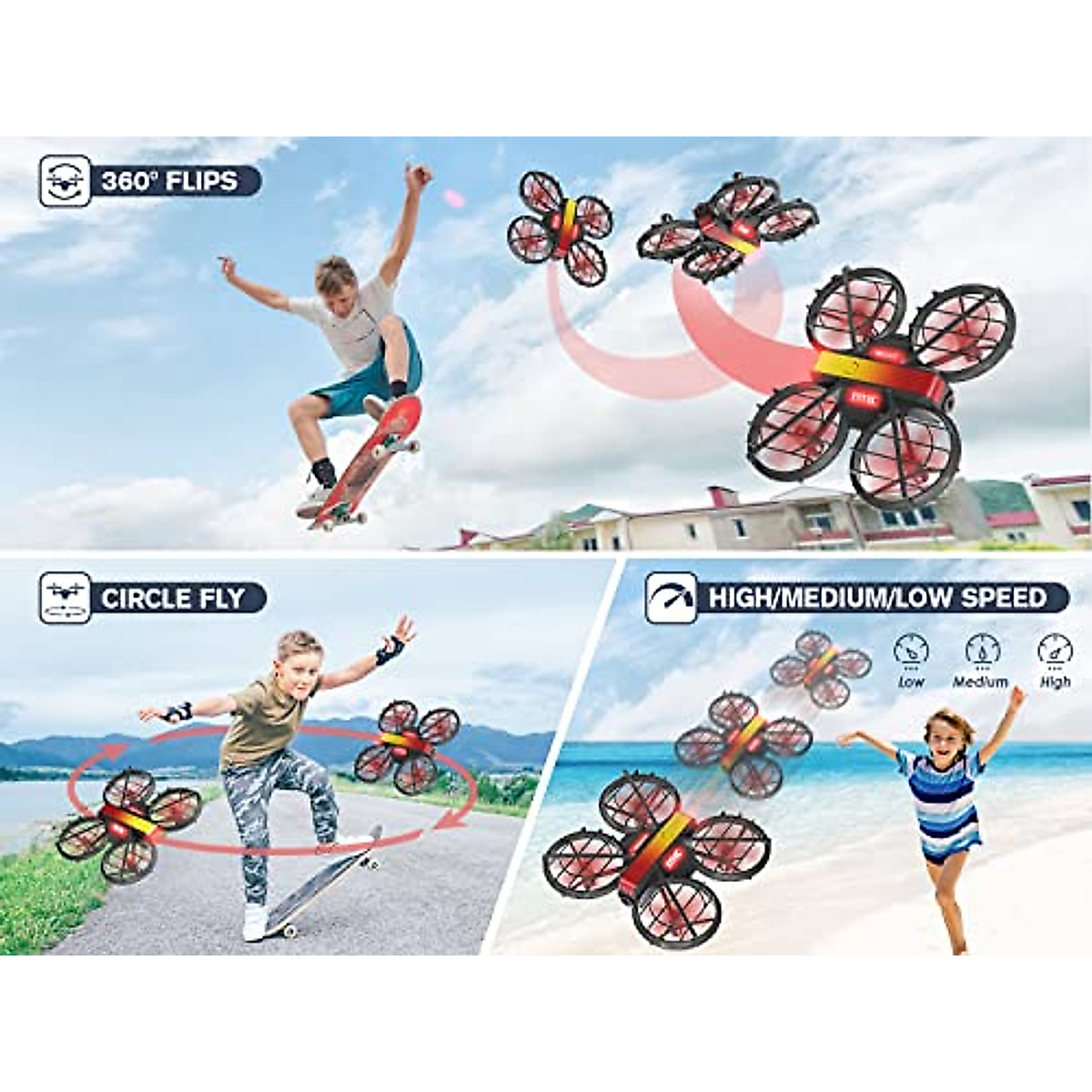 Mini Drone with Camera for Kids Adults,Cool Toys Gifts for Boys Girls Teenagers,FPV Skyquad Drone Small Hobby RC Quadcopter with Headless Mode,360° Flip and Propeller Full Protect for Beginners