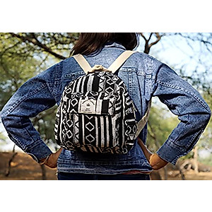 Generic Set Of Mini Backpack Pen case Coin Purse Hemp University Light Weight Backpack For Girl Black and White Small Small Backack