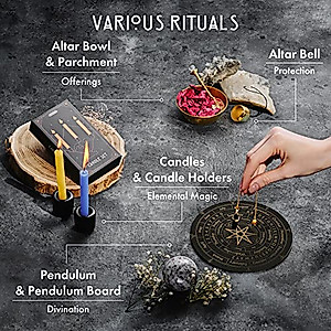 Large Witchcraft Supplies Kit 68 PCS - Witch Altar Starter/ Spell Kit - Wiccan Supplies and Tools for Beginners