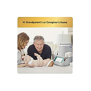 Playtex Diaper Genie Quick Caddy, Mini Portable Diaper Pail with Improved Lid Closure, Includes 270 Count Refill Cartridge(Pack of 1)