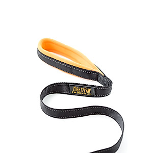 Mighty Paw Dog Leash - Reflective Design with Comfortable Padded Handles - Dog Walking Leash - Unchewable Dog Leash - Dog Leash Comfort Handle - Premium Leash for All Dog Sizes - 6 Feet (Black/Orange)