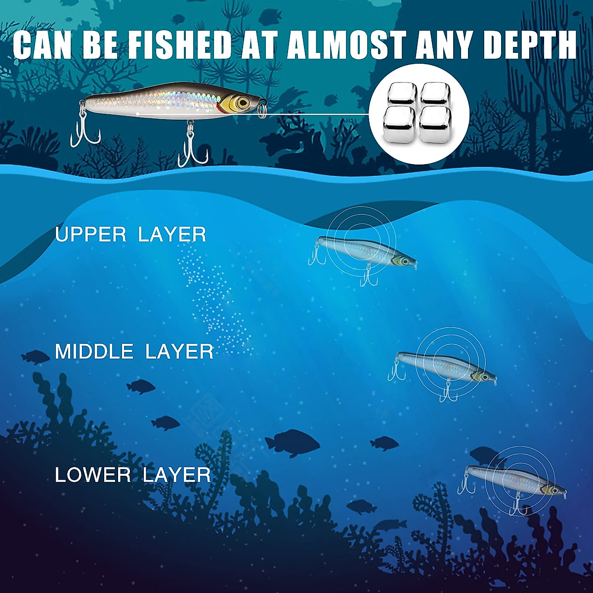 TRUSCEND Pencil Fishing Lures with BKK Hooks, Quake Sinking Floating Pencil Popper, Trembling Sinking Dog Walker for Freshwater and Saltwater, Long-Cast Topwater Fishing Lures, Bass Pike Fishing