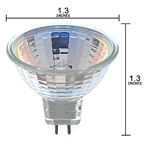 CBconcept - 10 Bulbs - 12 Volt, 35 Watts, MR11, UV Glass Face, G4 Bi-Pin Base FTD Flood Halogen Light Bulb, for Chandelier, Track Light,Fiber Optic Light, RV, Landscape Lighting - Designed in CA